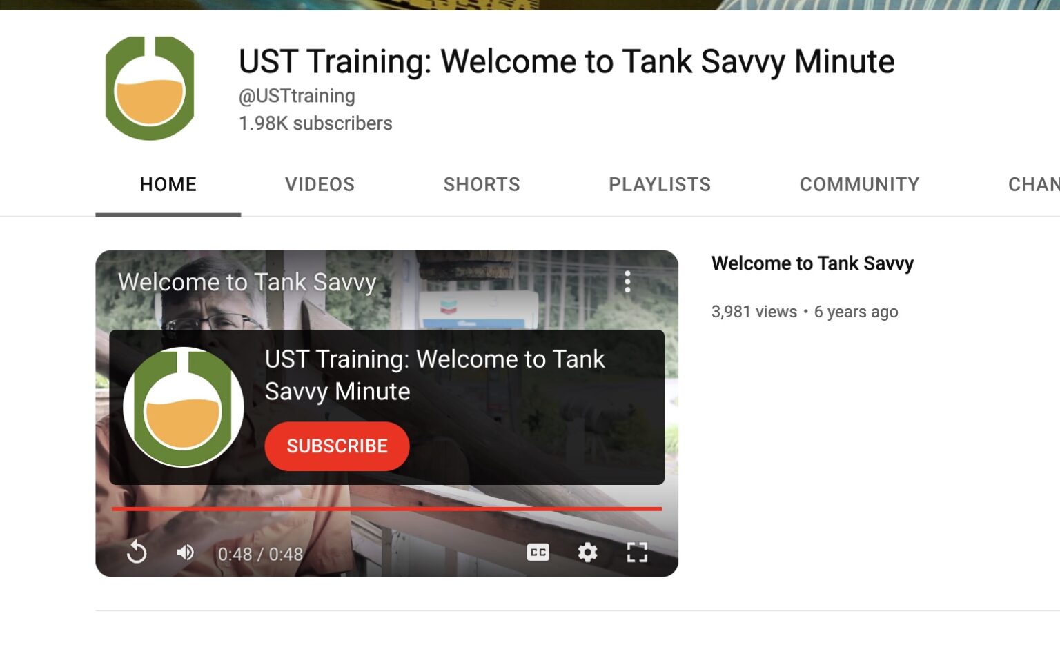 Subscribe to Tank Savvy Minute on YouTube - UST Training